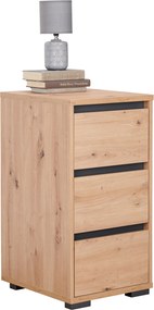 XXXLutz NOČNÍ STOLEK, antracitová, barvy dubu, 40/79/48 cm Carryhome - 000003003305