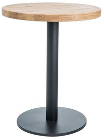 Casarredo - Komfort nábytek Kulatý jídelní stůl PURO II 80x80, dub masiv/černý kov
