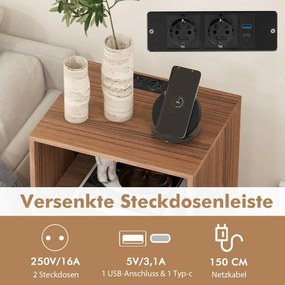 Costway Stojan na gramofony s nabíjecí stanicí 3patrový stojan na gramofony