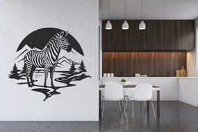 Lepy.cz Samolepka na zeď Zebra - přiroda Velikost (šířka x výška): 75x66cm, Barevná varianta: Bílá