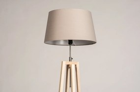 Stojací designová lampa Paola Taupe and Natur Wood