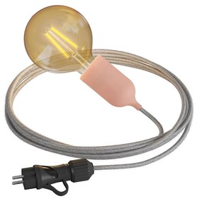 creative cables EIVA snake pastel, přenosná venkovní lampa, 5 m textilní kabel, voděodolná objímka IP65 a zástrčka Barva: Hořčicová žlutá