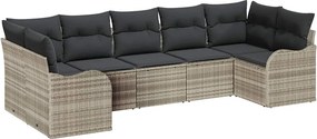 Sada zahradních pohovek 7 pcs Světle šedá Poly ratan 3345852