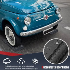 Costway Sada 2 parkovacích rohoží s brzdovým prahem, robustní parkovací pomůcka