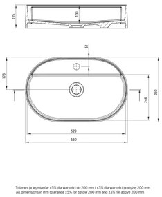 Deante CQS_5U6B - Umyvadlo na desku s otvorem SILIA 35x55 cm granit/béžová