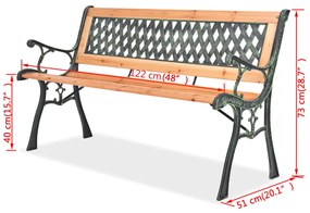 vidaXL Marketos Zahradní lavice 122 cm dřevěná