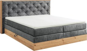 XXXLutz POSTEL BOXSPRING, 180/200 cm, antracitová, přírodní barvy Esposa - Manželské postele - 002220039803