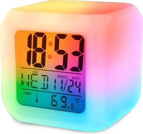 Verk Group Budík lcd teploměr chameleon svítící
