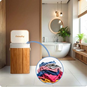 Bambusový proutěný koš na prádlo s víkem 72 l Massido ekologický design