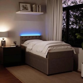 Box spring postel s matrací světle šedá 90x200 cm samet 3289938