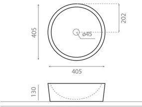 Bathco 00307 - Umyvadlo na desku DUAL pr. 40,5 cm kámen/béžová
