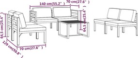 6dílná zahradní sedací souprava s poduškami hliník antracitová 3107802