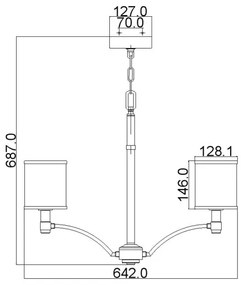 Feiss FE-PROSPECT-PARK5 - Lustr na řetězu PROSPECT PARK 5xE27/60W/230V