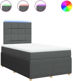 Box spring postel s matrací tmavě šedá 120x200 cm textil 3294324