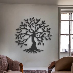 Strom života 11 - kovový obraz na zeď Velikost: 50cm, Barva: Black