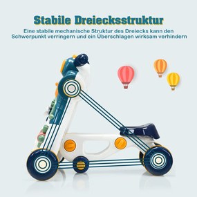 Costway 3 v 1 Dětské chodítko se světly a hudbou, dětské chodítko, hrací deska