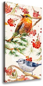 Wallmuralia Vertikální Foto obraz na plátně Ptáci a květiny 50x100