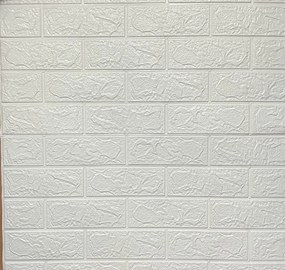3D pěnový obkladový samolepicí panel na zeď PB3501 bílá cihla 70 x 77 cm / samolepicí stěnové obkladové panely Grace