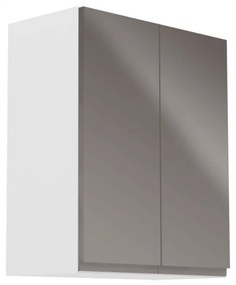 TEMPO Horní skříňka, bílá / šedý extra vysoký lesk, AURORA G602F