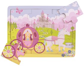 Bigjigs Toys Dřevěné puzzle - Princezna s kočárem