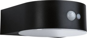 P 94730 Solární LED venkovní nástěnné svítidlo Eileen pohybové čidlo neláká hmyz IP44 2200K černá - PAULMANN