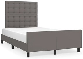Rám postele s čelem šedý 120 x 190 cm umělá kůže - Default Title