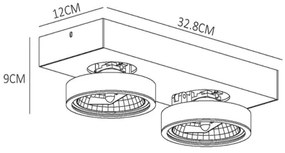Lucide 09920/20/31 - LED Stmívatelné bodové svítidlo NENAD AR111 2xG53/10W/230V