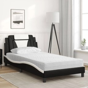 Postel Viana s matrací černá a bílá 100 x 200 cm umělá kůže 3208780