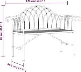 vidaXL 2místná zahradní lavice 128 cm černá ocel [318828]