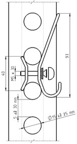 Aqualine, Háček na topné těleso, bílá, 2602S