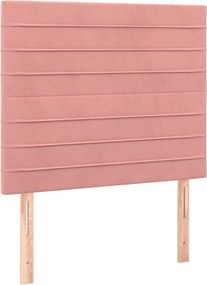 Box spring postel s matrací růžová 80 x 200 cm samet 3129242