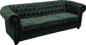 XXXLutz POHOVKA CHESTERFIELD, dřevo, textil, kompozitní dřevo, tmavě zelená MID.YOU - Pohovky - 000694009806