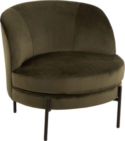 Zelené sametové kulaté křeslo Lounge chair Jammy Green - 71*67*66cm