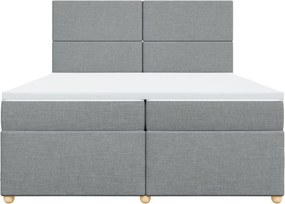 Box spring postel s matrací světle šedá 200 x 200 cm textil 3291380