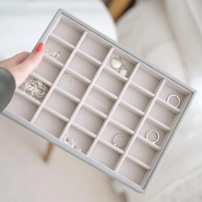 Krabička na šperky Stackers s 25 přihrádkami classic šedo-růžová