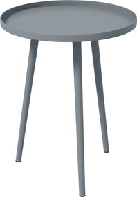 Outsunny Okrúhlý Záhradný Kávový Stôl, Vonkajší Bočný Stôl so Zaobleným Oceľovým Okrajom, roz. Ø40 x 50H cm šedý | Aosom