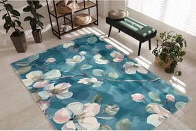 Modrý pratelný běhoun 80x200 cm Bloom – Vitaus