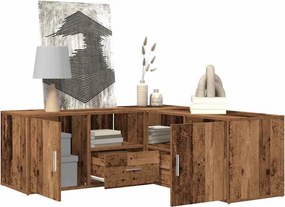 Rohová skříňka old wood 200 x 40 x 45 cm kompozitní dřevo 3307835