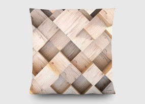 Dekorativní polštářek 3D Dřevo | 45 x 45 cm | DCN3607