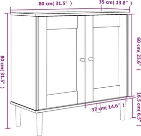 vidaXL Příborník SENJA ratanový vzhled 80 x 35 x 80 cm borovice [358032] Barva: Bílá