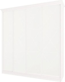 Skříň Rim-Veneziano 4D 2,5 m bílá s římsou, fasádami DTD (s dekorem)