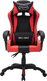 Herní židle s RGB LED podsvícením červeno-černá umělá kůže 287997