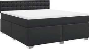 Box spring postel s matrací černá 180x200 cm umělá kůže 3286132