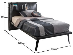 Čilek Studentská postel 100x200 cm Dark Metal