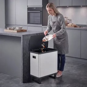 HOMCOM automatický odpadkový koš se senzorem 54 l, 3 přihrádky, nerezová ocel, stříbrný