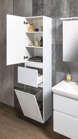 Aqualine Aqualine, ALTAIR vysoká skříňka s košem 40x184x31cm, bílá, AI185L