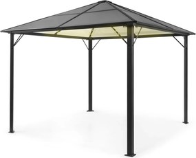 Blumfeldt Pantheon Solid Sky Ambient Solar, pavilon s šedou střechou, 3 × 3 m, polykarbonát, hliník