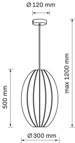 Lustr na lanku KAREI 1xE27/20W/230V pr. 30 cm bílá