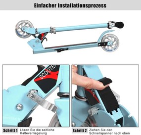 Costway Scooter Výškově nastavitelná dětská koloběžka Skládací koloběžka se 2