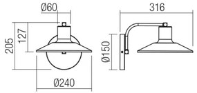 Redo 01-4053 - Nástěnná lampa FRESNO 1xE27/42W/230V